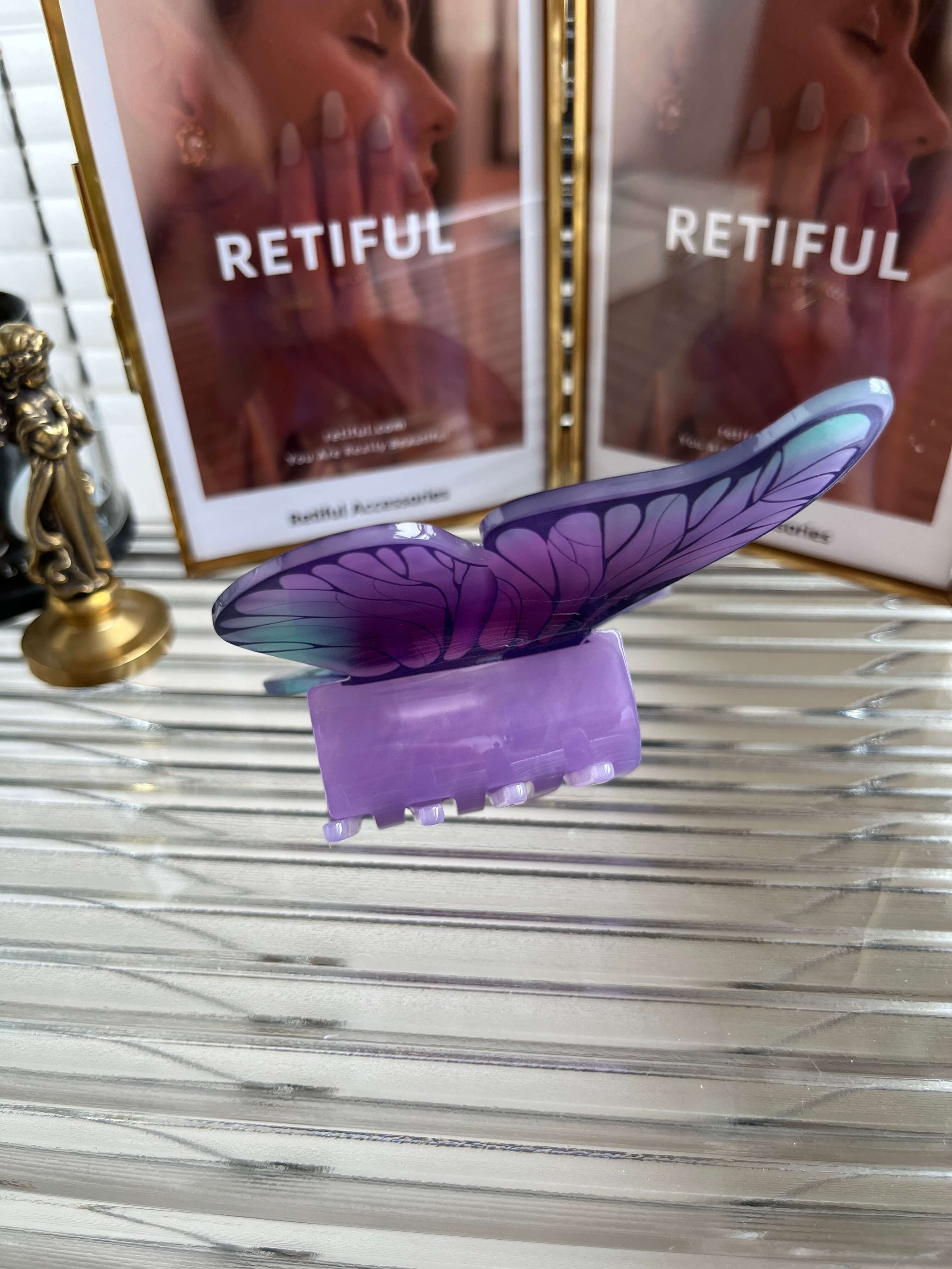 Real Butterfly Hair Claw (Purple) – Retiful